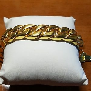 Accessories | New Mens Curb Cuban 18k Gold Wrist Chain | Poshmark